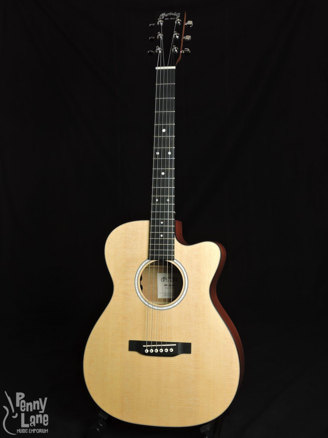 MARTIN 000CJR-10E SMALL BODY ACOUSTIC ELECTRIC GUITAR WITH CASE | Penny ...